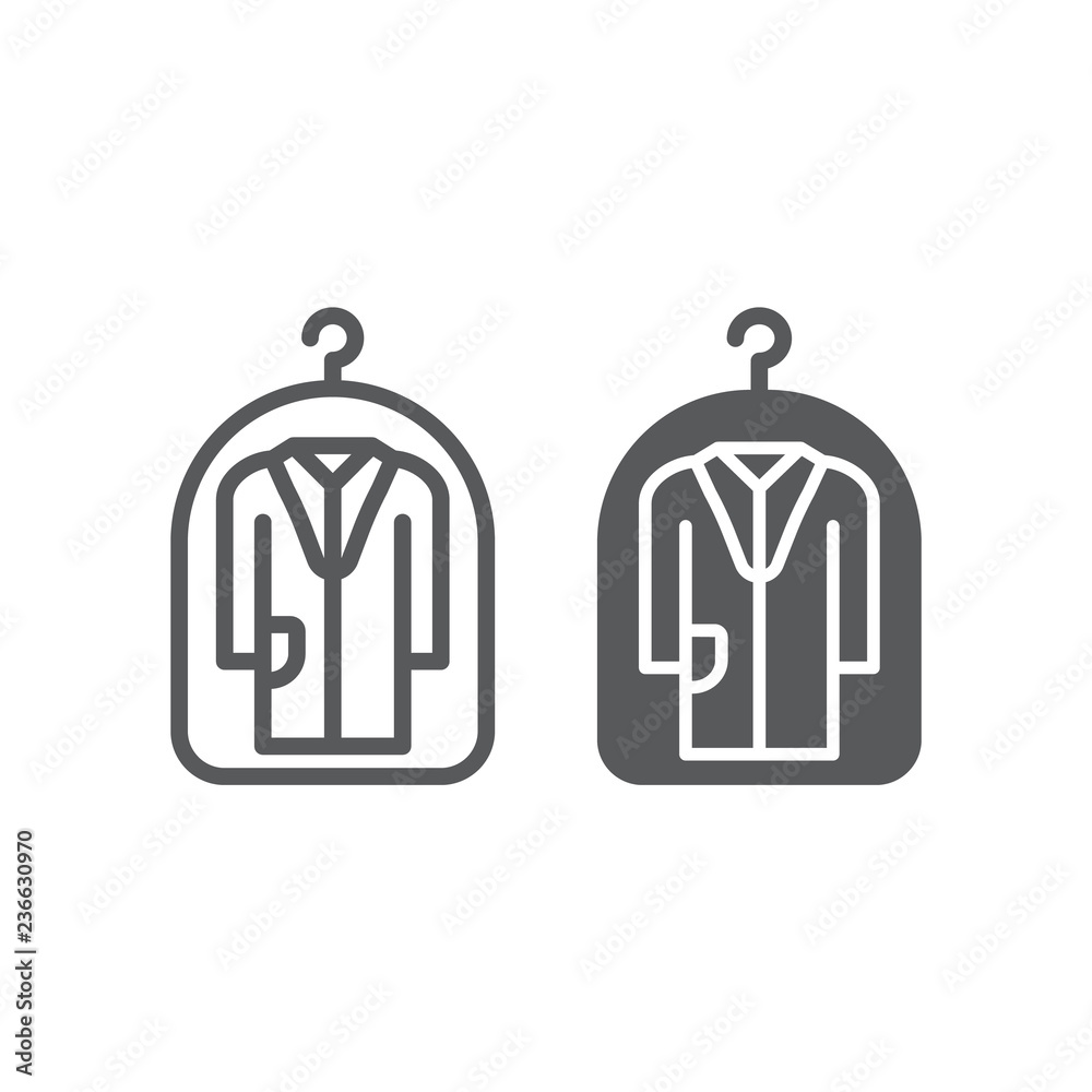 Cover for clothes line and glyph icon, laundry and protection, dry ...