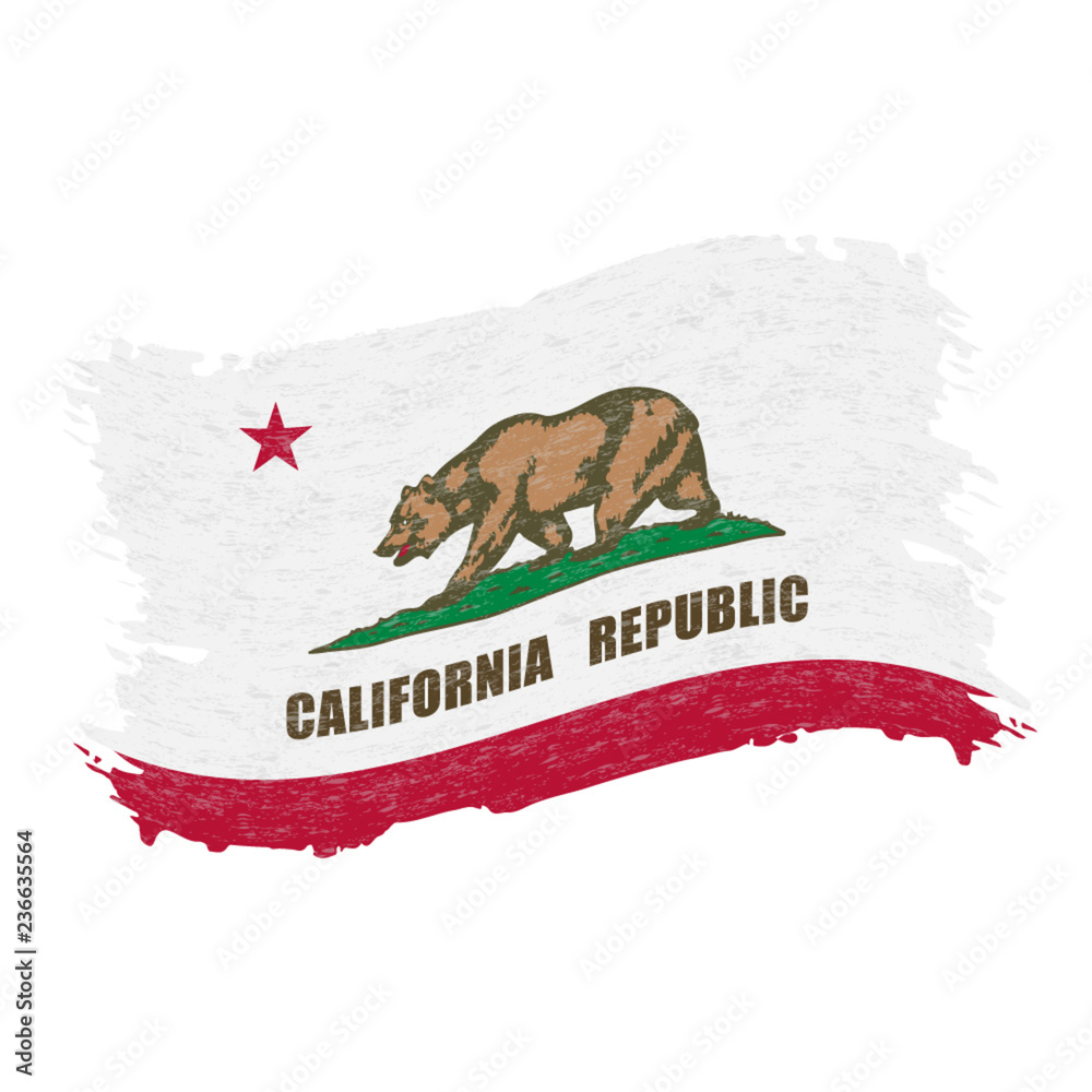 Flag of California. Grunge Abstract Brush Stroke Isolated On A White ...