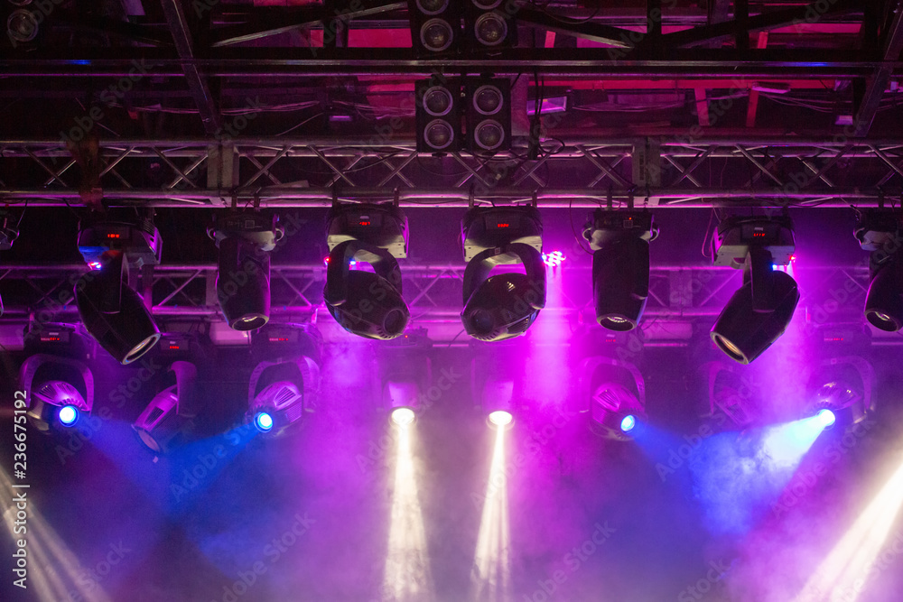 Stage, concert light. Modern spotlights equipment. Stock Photo | Adobe ...
