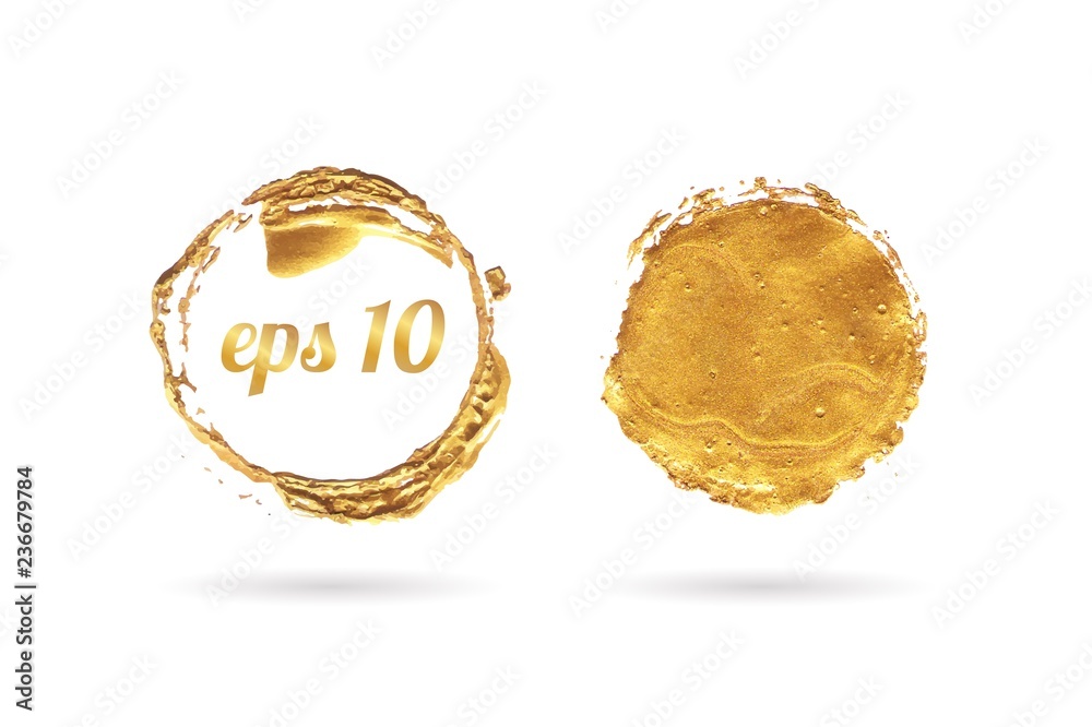 Golden circle frame and wax seal vector set Stock Vector | Adobe Stock