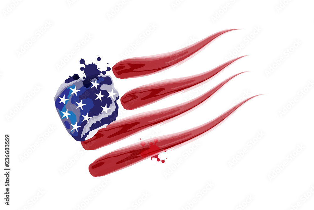 USA flag watercolor logo Stock Vector | Adobe Stock