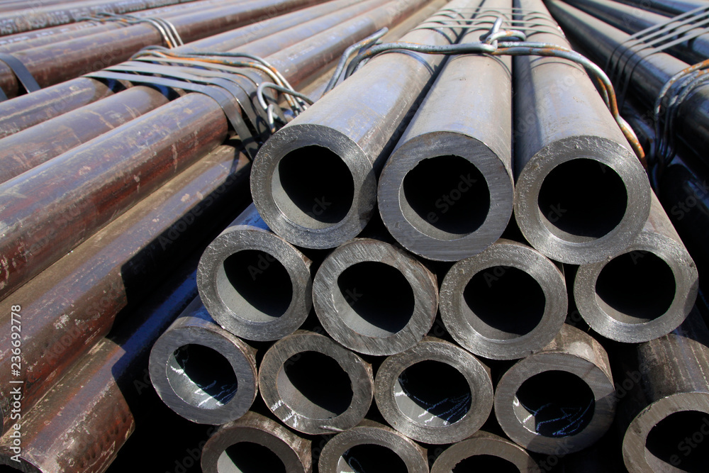 Steel pipe cross section features Stock Photo | Adobe Stock