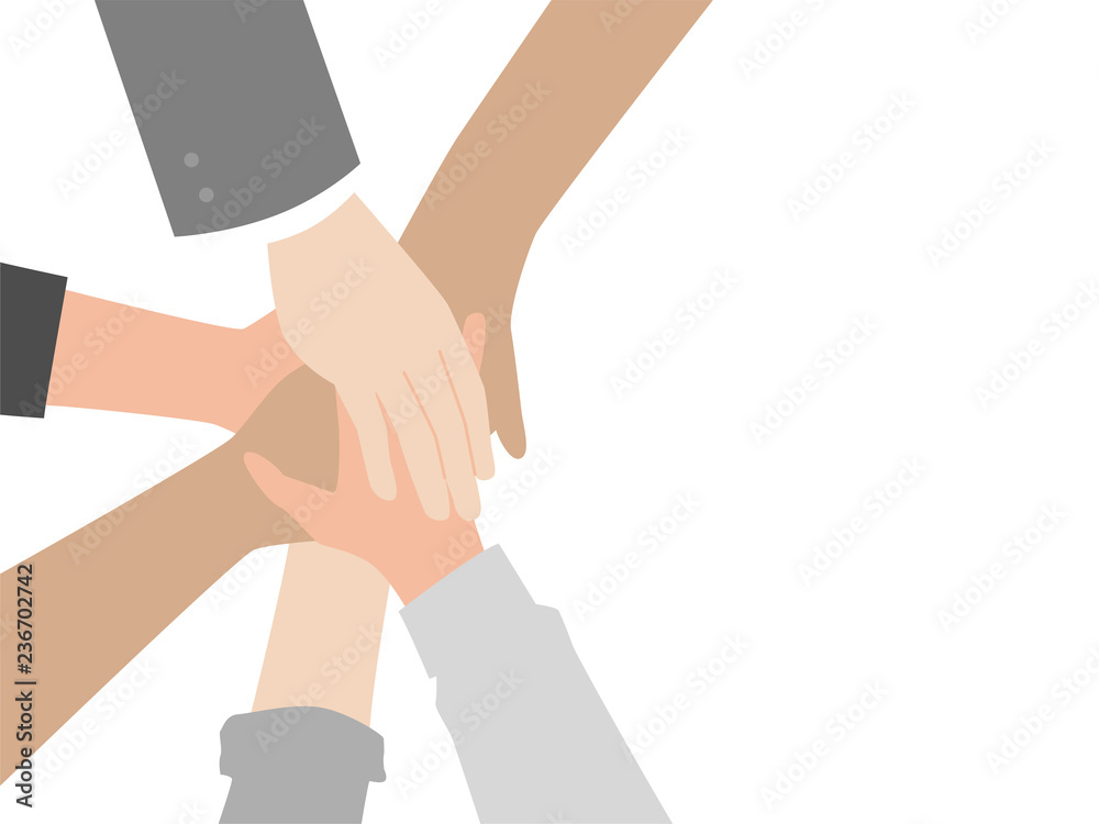 Set of human hands harmony together cooperation concept, animation ...