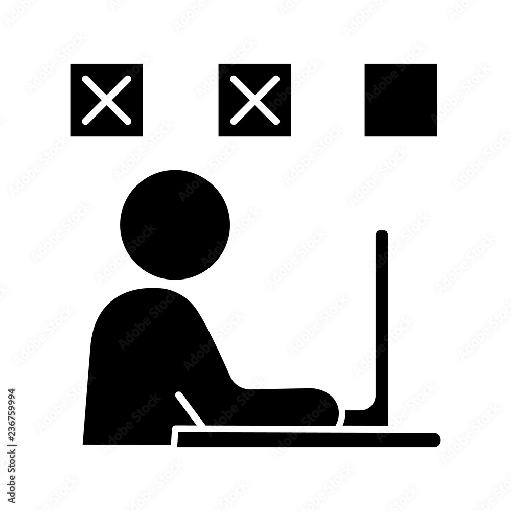 Person making mistakes glyph icon Stock Vector | Adobe Stock