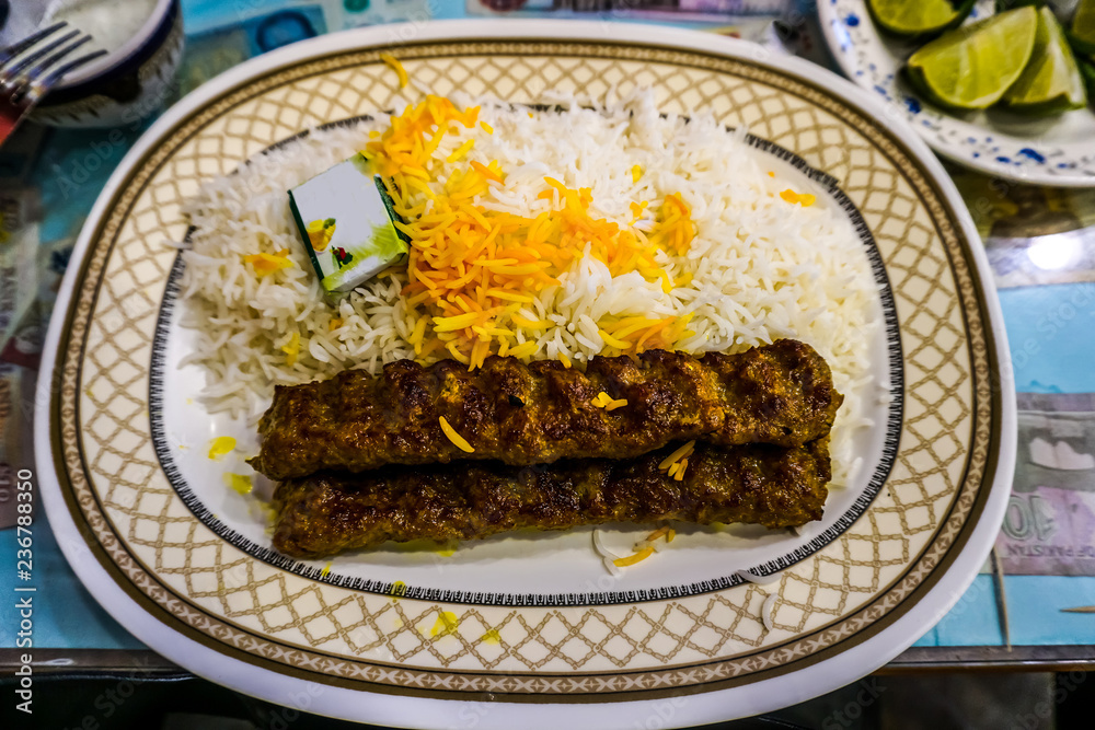 Iranian Kabab Koobideh Stock Photo | Adobe Stock
