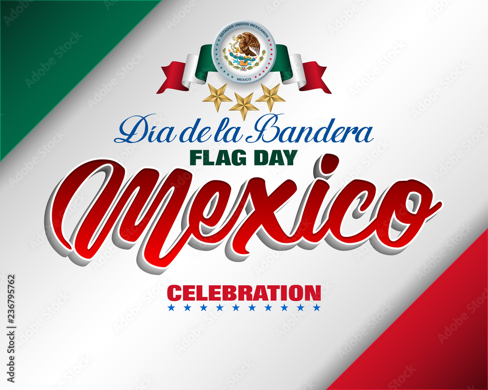 Holiday design, background with handwriting and 3d texts, national flag ...