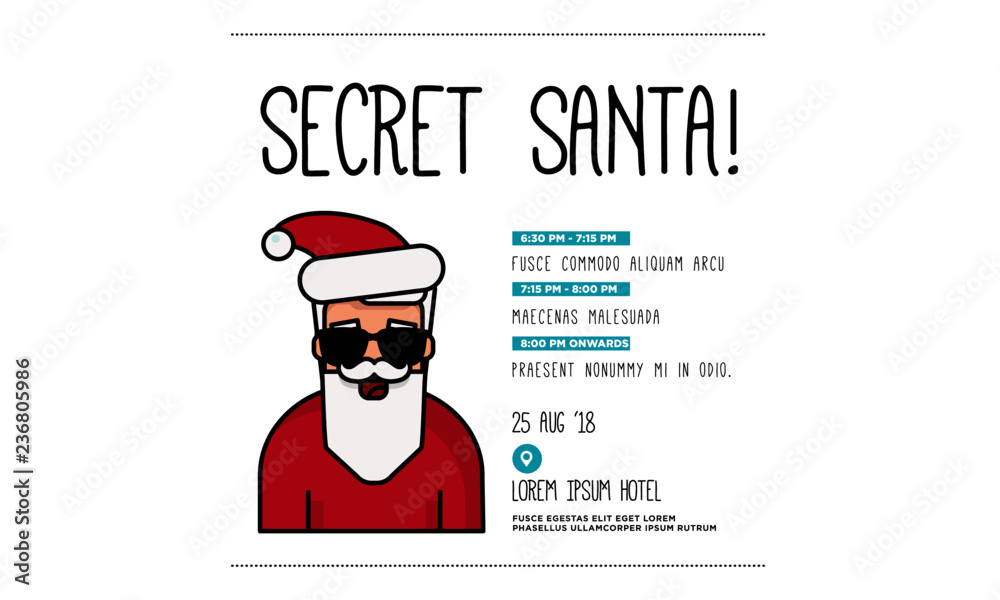 Secret Santa Invitation Template With Agenda Venue and Date Details ...