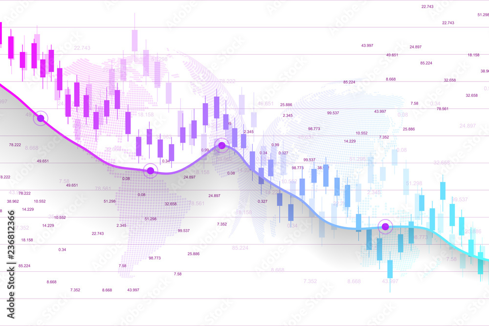 Stock market and exchange. Candle stick graph chart of stock market ...