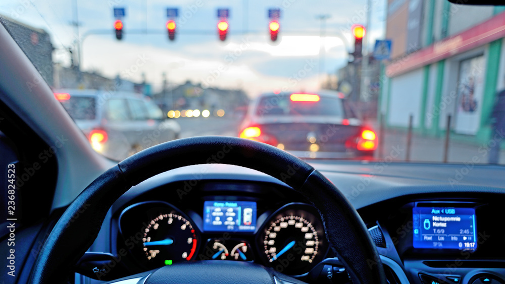 A car on the street. Stock Photo | Adobe Stock