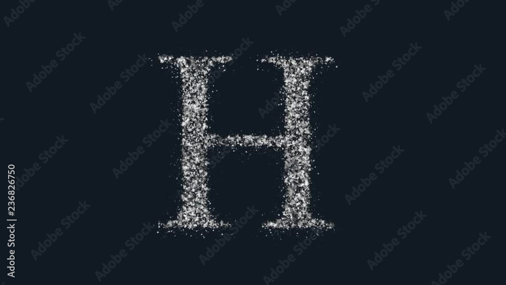 Effervescent letter H symbol - alphabet letter particles animation ...