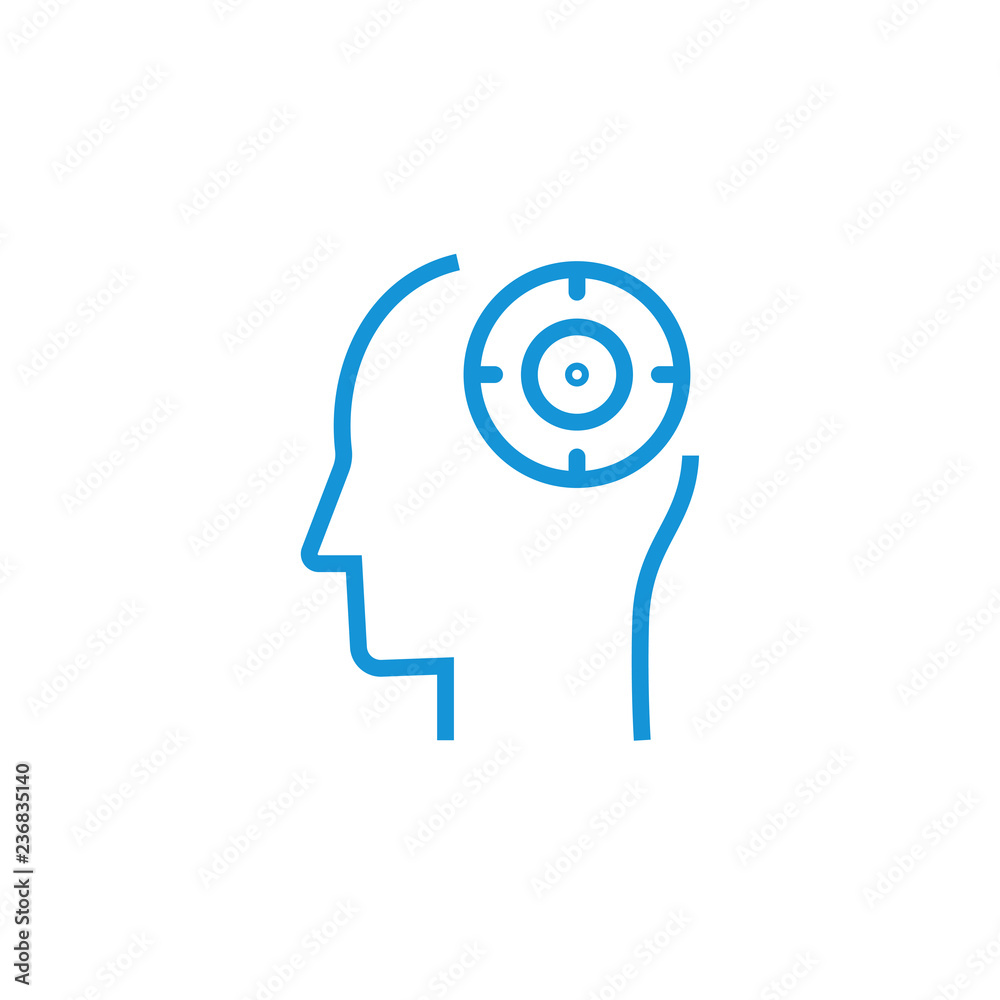 Mental concentration icon. Mind focus icon concept. Marketing concept ...