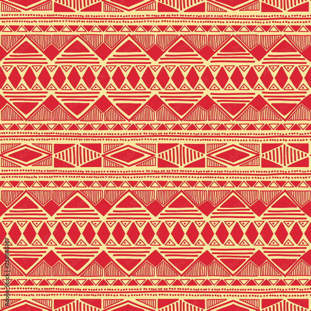 Seamless ethnic background. Vector illustration. Drawing by hand. Stock ...