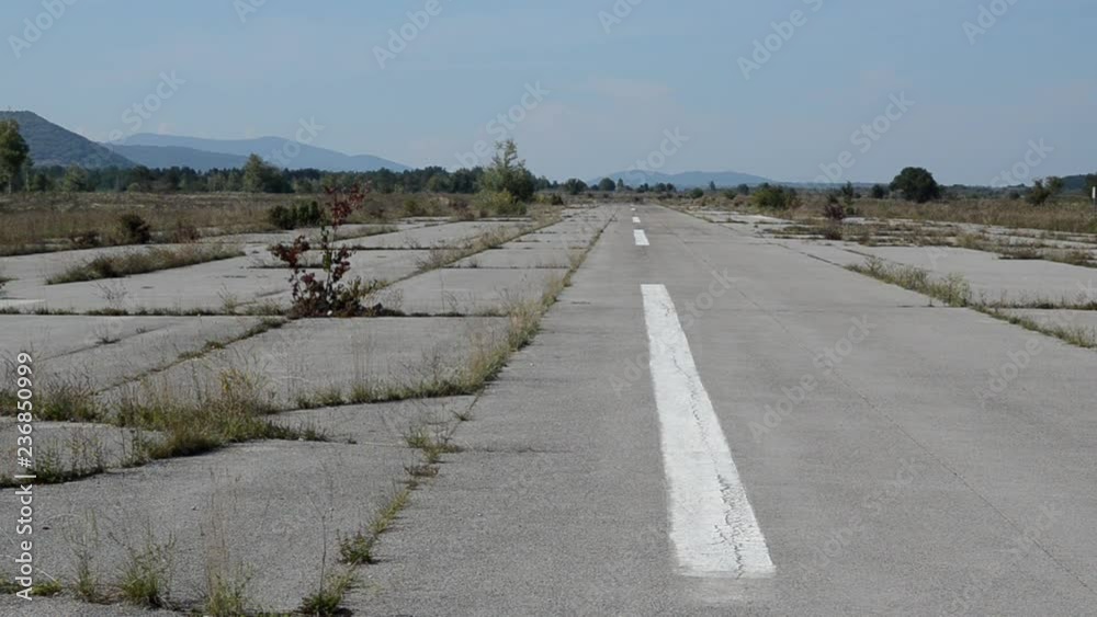 Stockvideo Abandoned Runway of Zeljava Underground Airbase on the ...