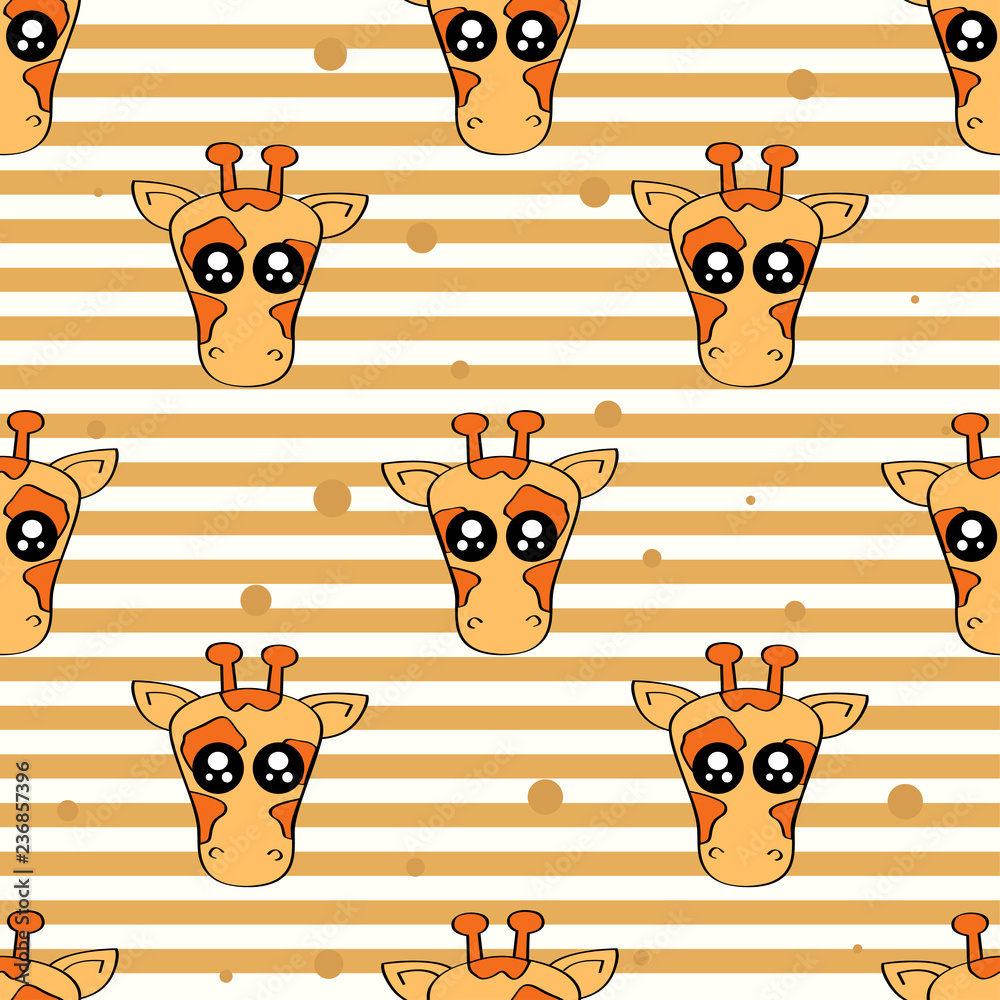 Cute kids giraffe pattern for girls and boys. Colorful giraffe on the ...