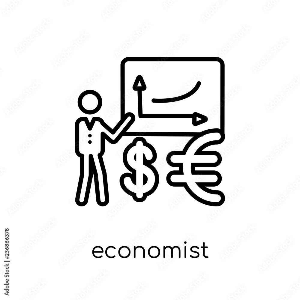 Economist icon. Trendy modern flat linear vector Economist icon on ...