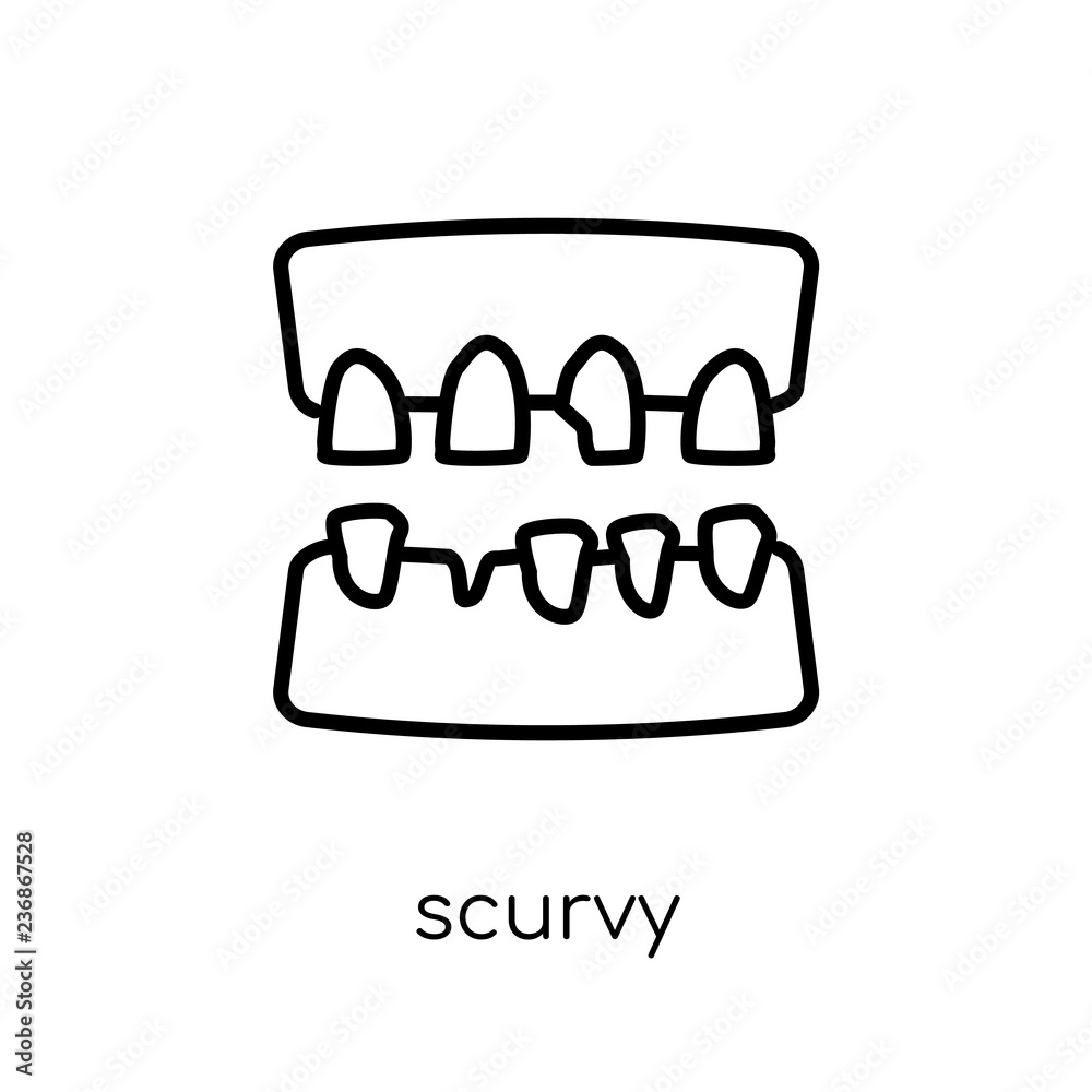 Scurvy icon. Trendy modern flat linear vector Scurvy icon on white ...