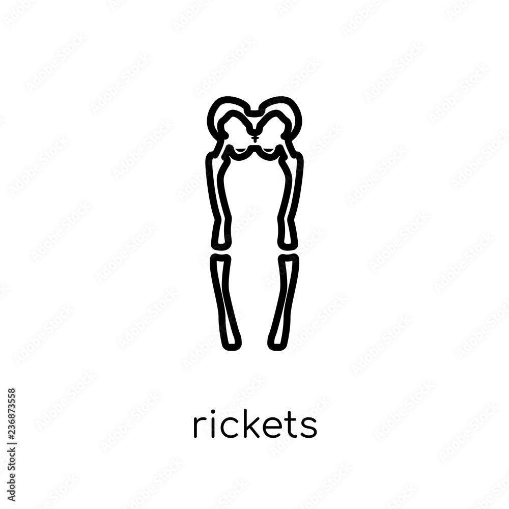 Rickets icon. Trendy modern flat linear vector Rickets icon on white ...