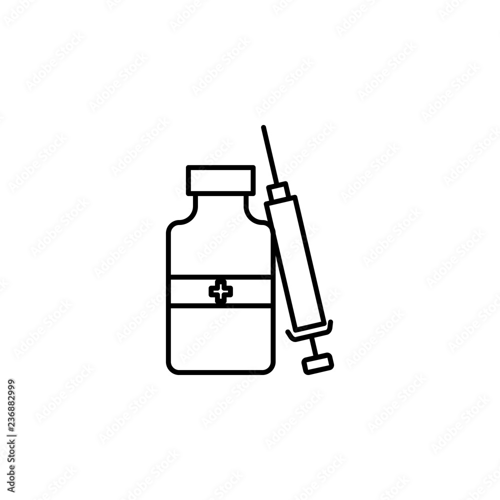 Drug, medication, injection, icon. Element of anti aging outline icon ...