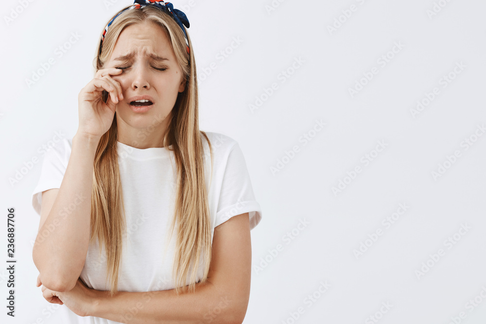 Crying her heart out, he does not worth your tears honey. Sad insecure ...