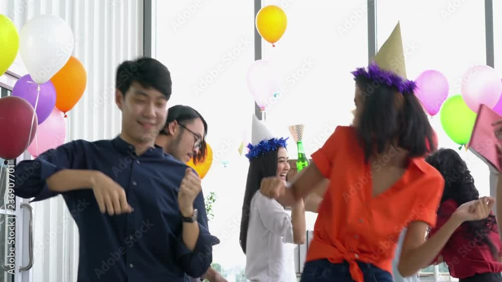 People celebration with colleagues party together at office. Male and ...