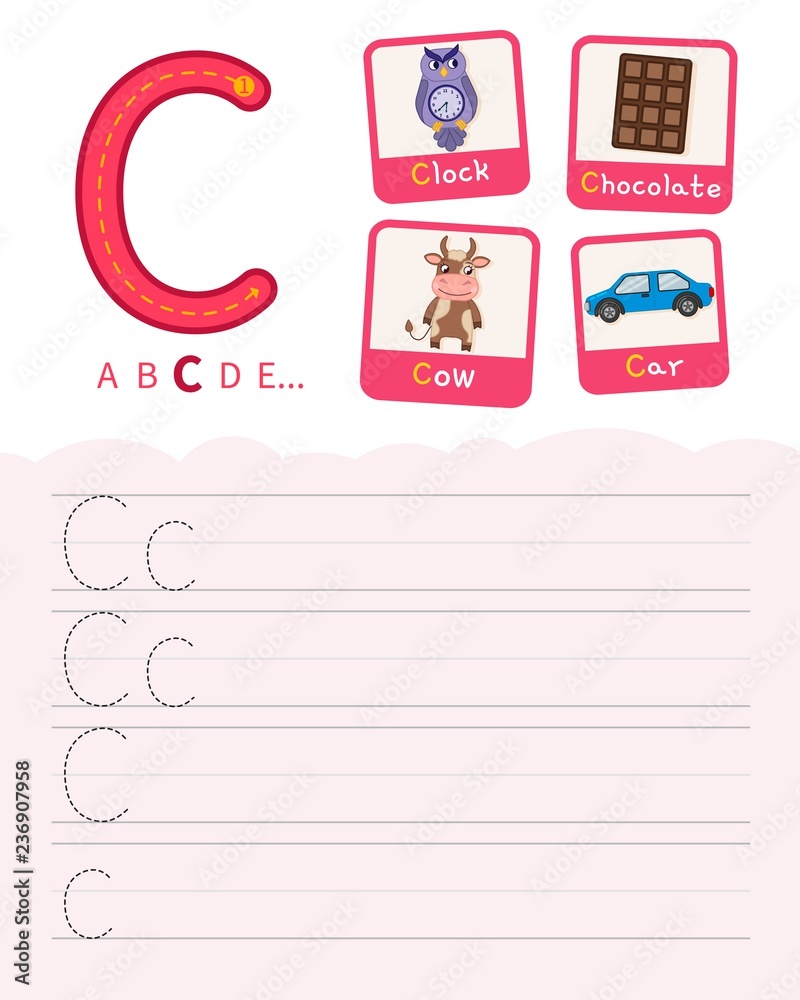 Handwriting practice sheet. Basic writing. Educational game for ...