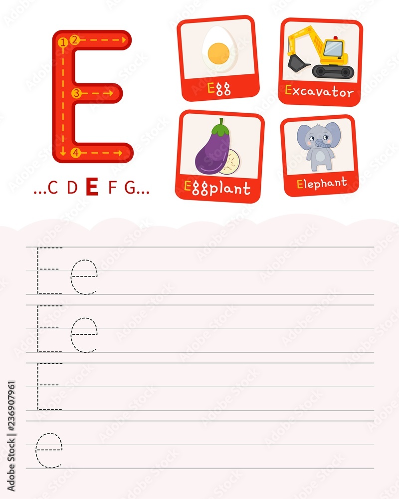 Handwriting practice sheet. Basic writing. Educational game for ...