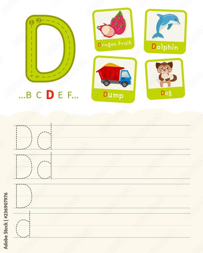Handwriting practice sheet. Basic writing. Educational game for ...