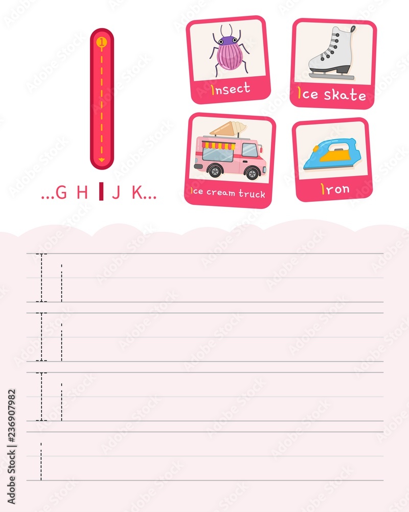 Handwriting practice sheet. Basic writing. Educational game for ...