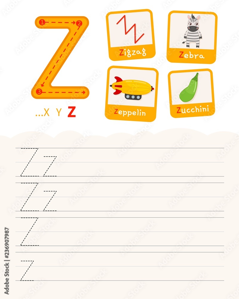 Handwriting practice sheet. Basic writing. Educational game for ...