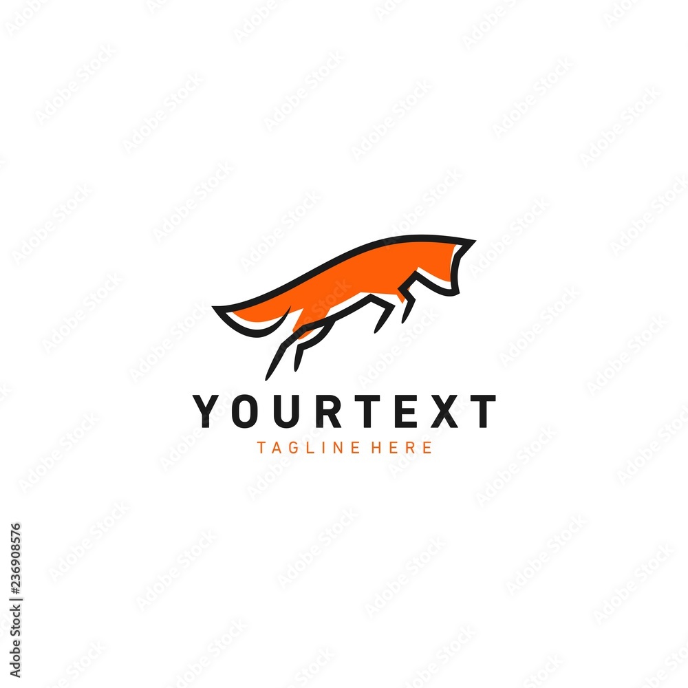 Jumping Fox Logo Stock Vector | Adobe Stock