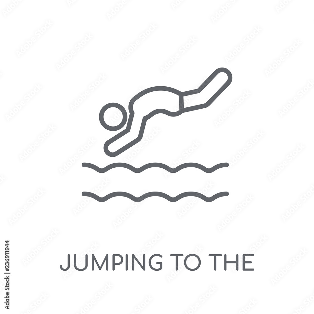Jumping to the water linear icon. Modern outline Jumping to the water ...