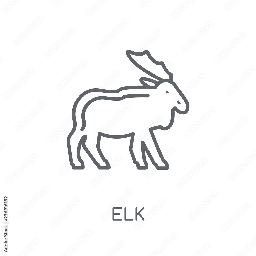 Elk linear icon. Modern outline Elk logo concept on white background ...