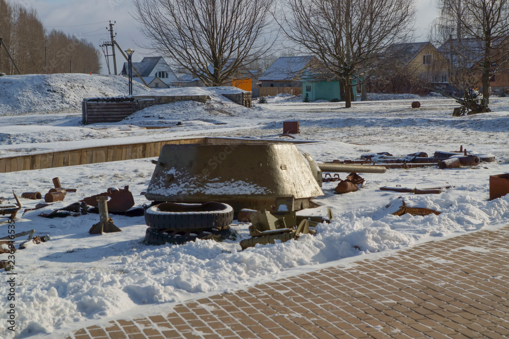 battlefield remnants of damaged and exploded armored vehicles Stock ...