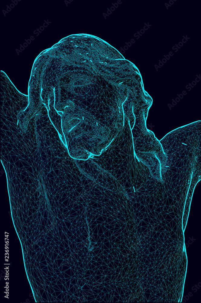 wire frame illustration of Jesus Christ during the crucifixion Stock ...