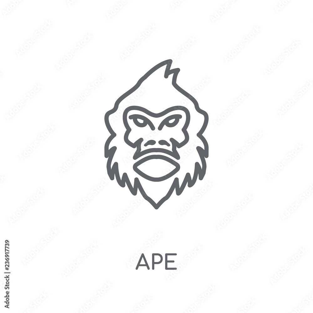 Ape linear icon. Modern outline Ape logo concept on white background ...