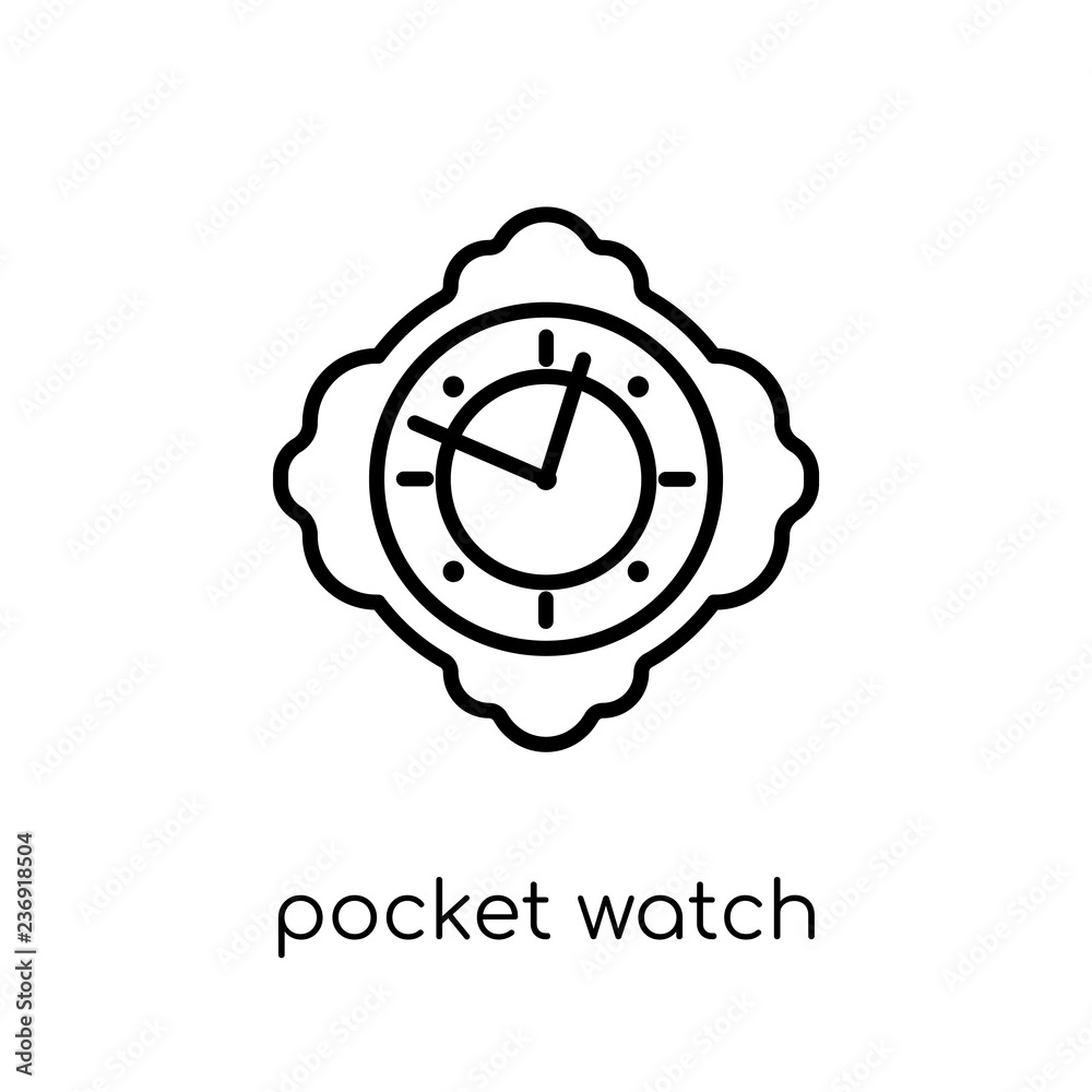 Pocket watch icon. Trendy modern flat linear vector Pocket watch icon ...