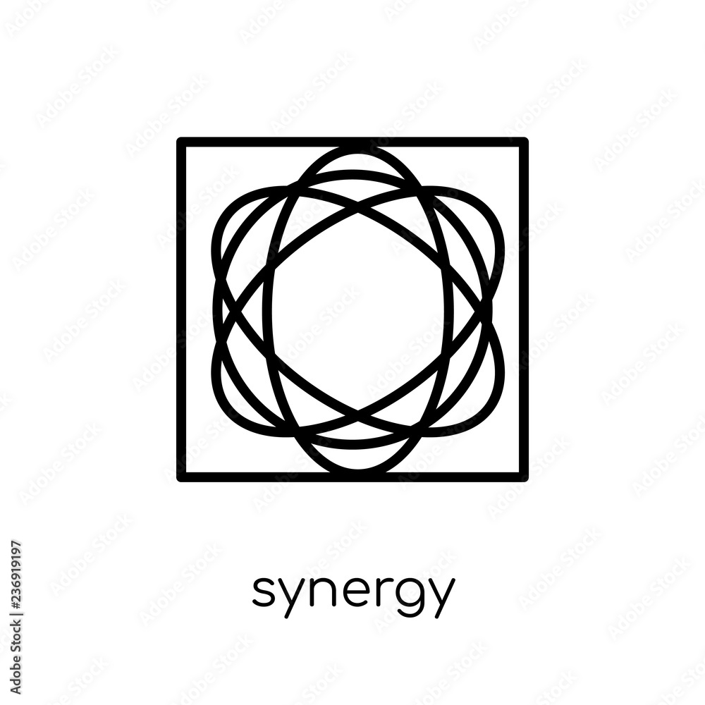 synergy icon. Trendy modern flat linear vector synergy icon on white ...