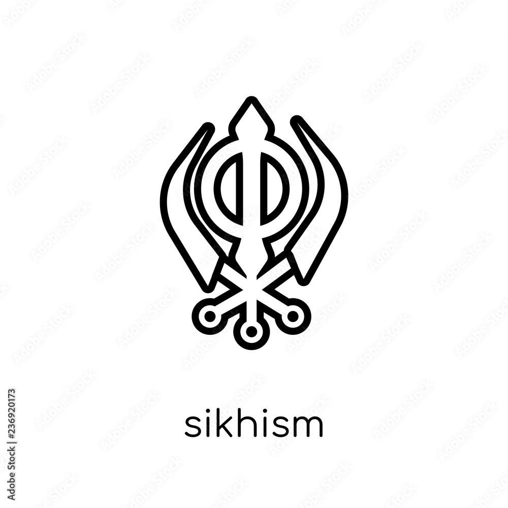 sikhism icon. Trendy modern flat linear vector sikhism icon on white ...
