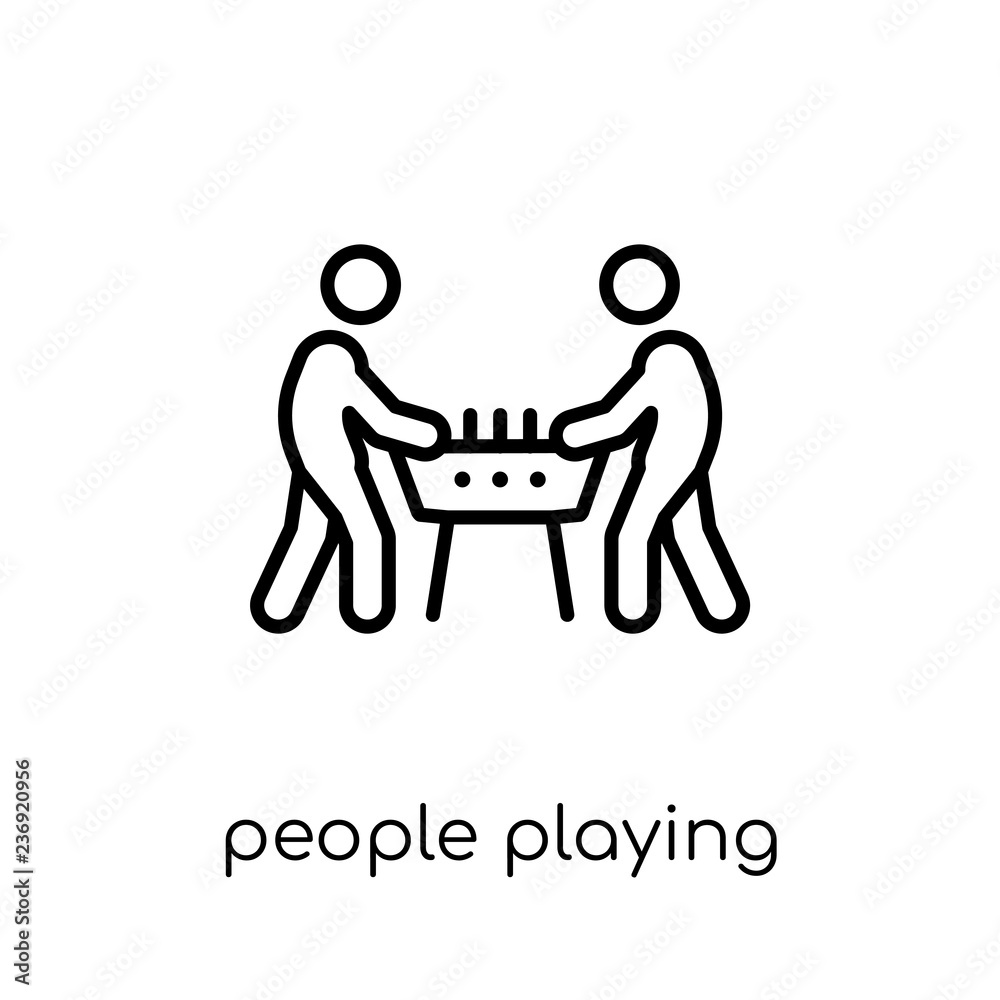 People playing Table football icon icon. Trendy modern flat line Stock ...