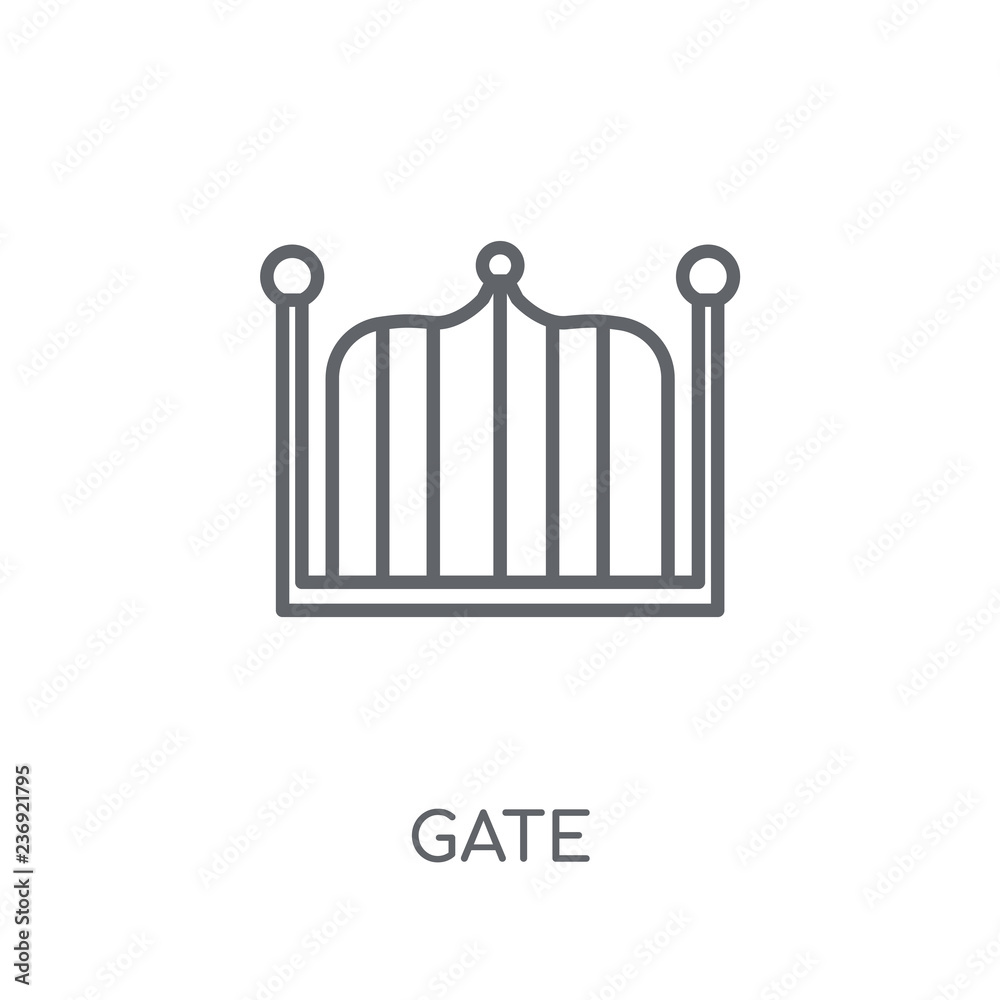 Gate linear icon. Modern outline Gate logo concept on white background ...
