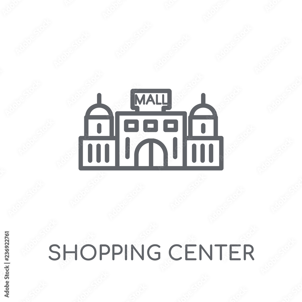 Shopping center linear icon. Modern outline Shopping center logo ...