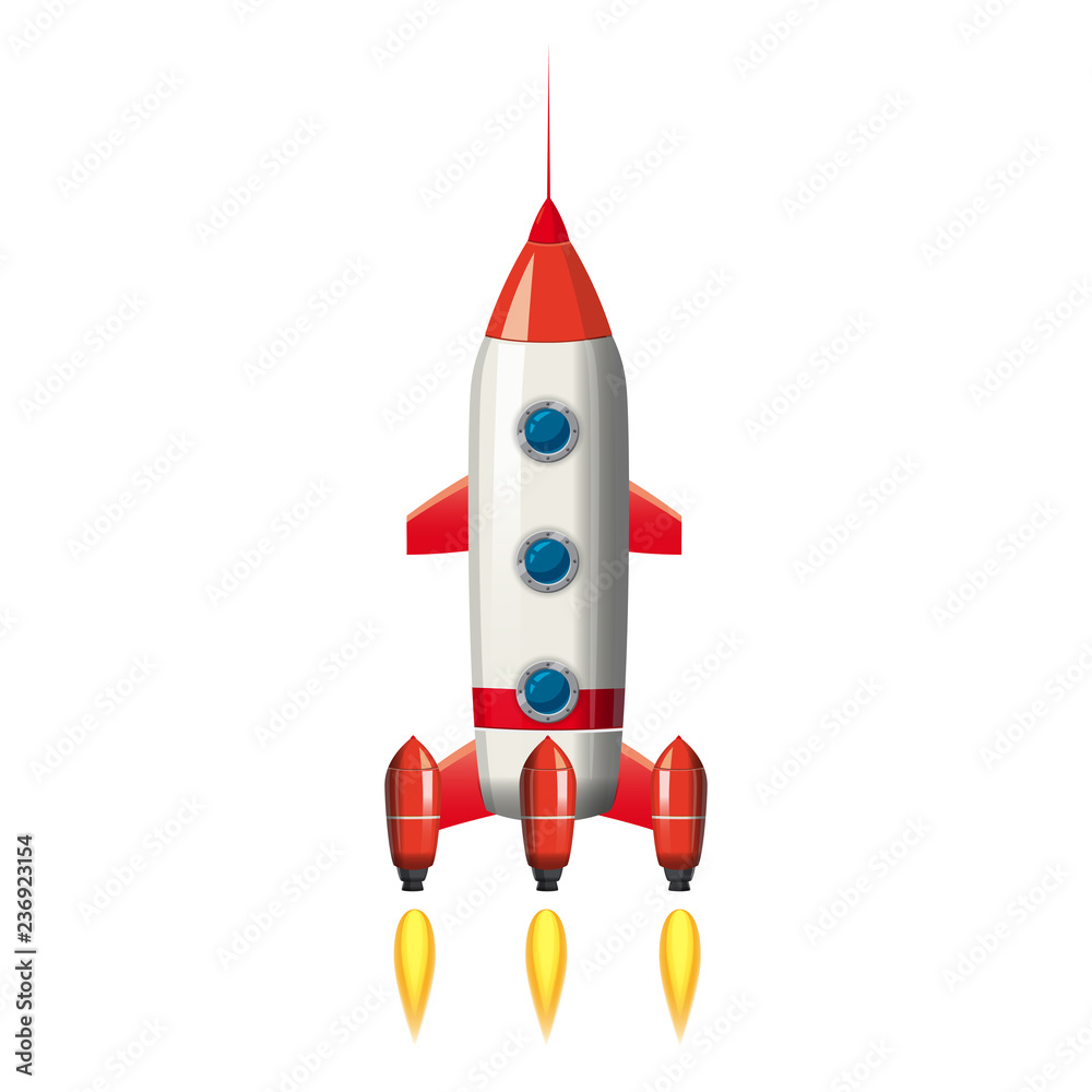 Retro Cartoon Rocket