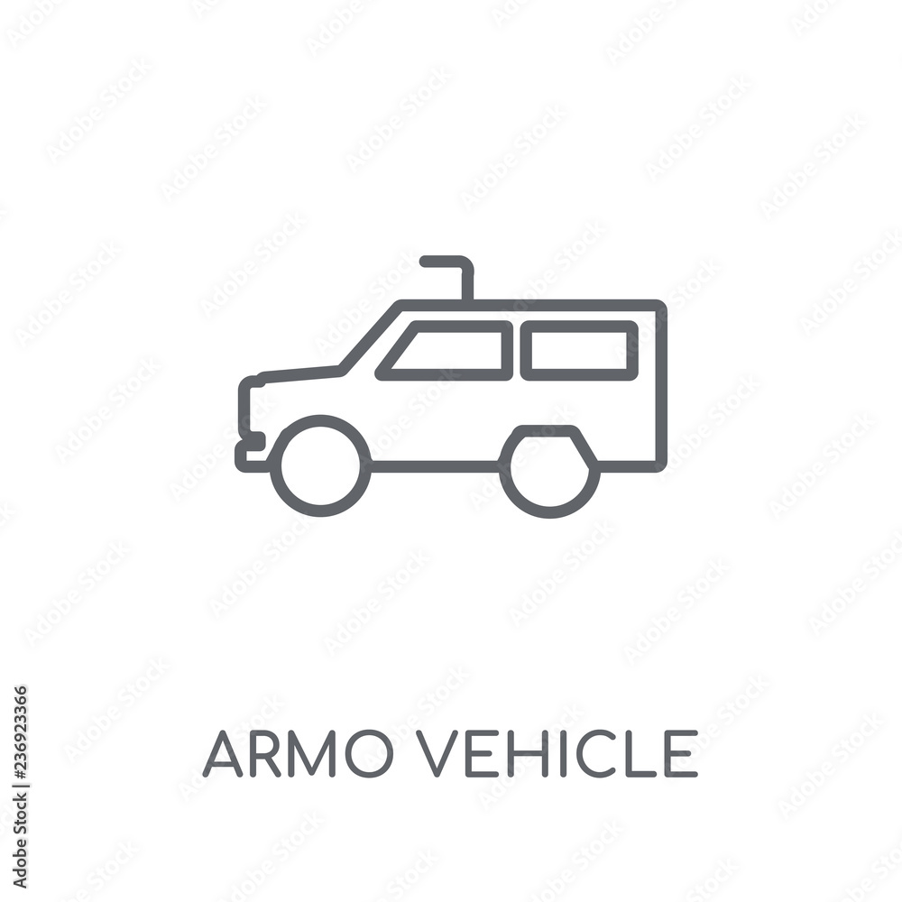 Armored Vehicle linear icon. Modern outline Armored Vehicle logo ...
