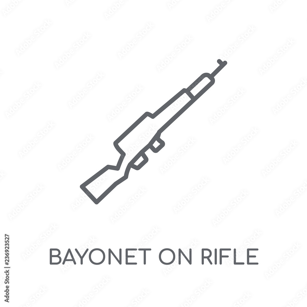 Bayonet On Rifle linear icon. Modern outline Bayonet On Rifle logo ...