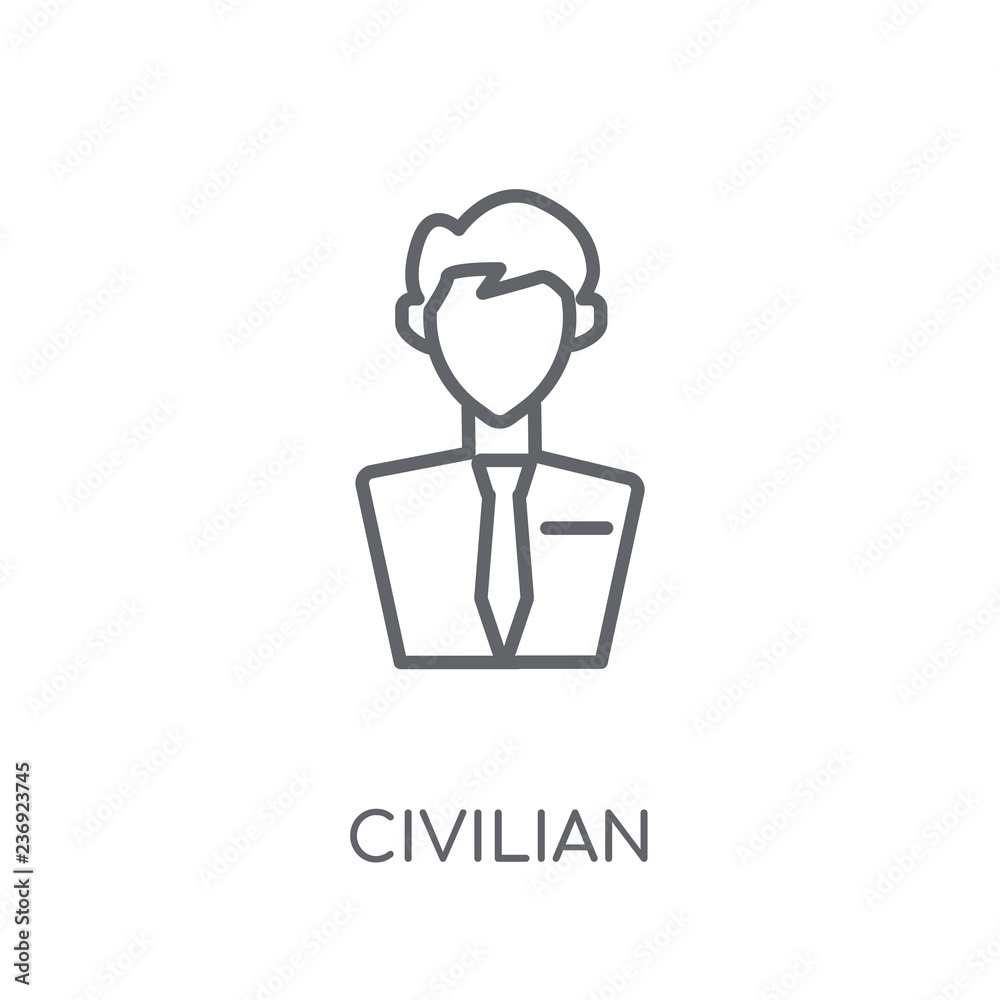 civilian linear icon. Modern outline civilian logo concept on white ...