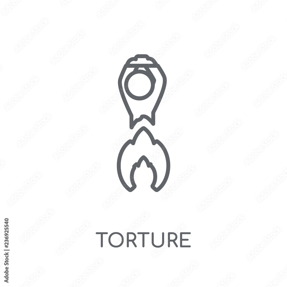 torture linear icon. Modern outline torture logo concept on white ...