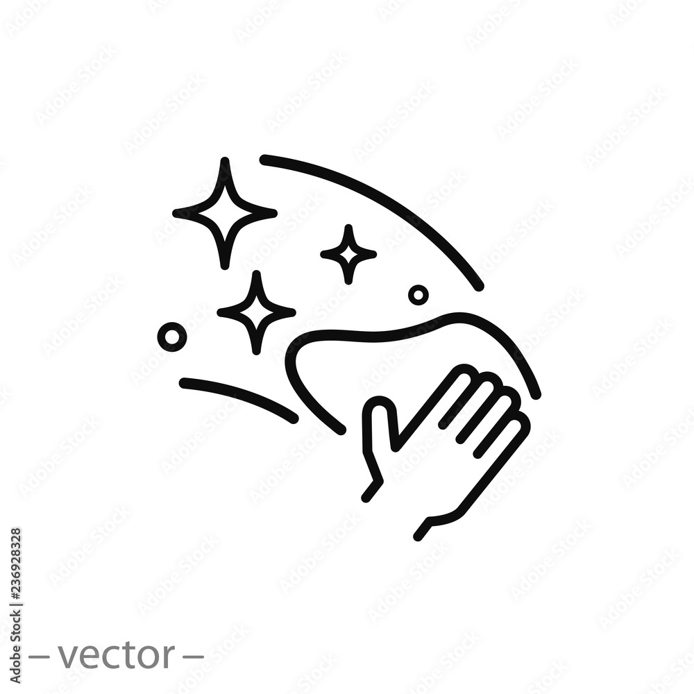 hand wiping with cloth vector icon Stock Vector | Adobe Stock