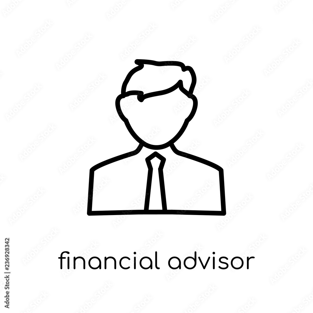Financial Advisor icon. Trendy modern flat linear vector Financial ...