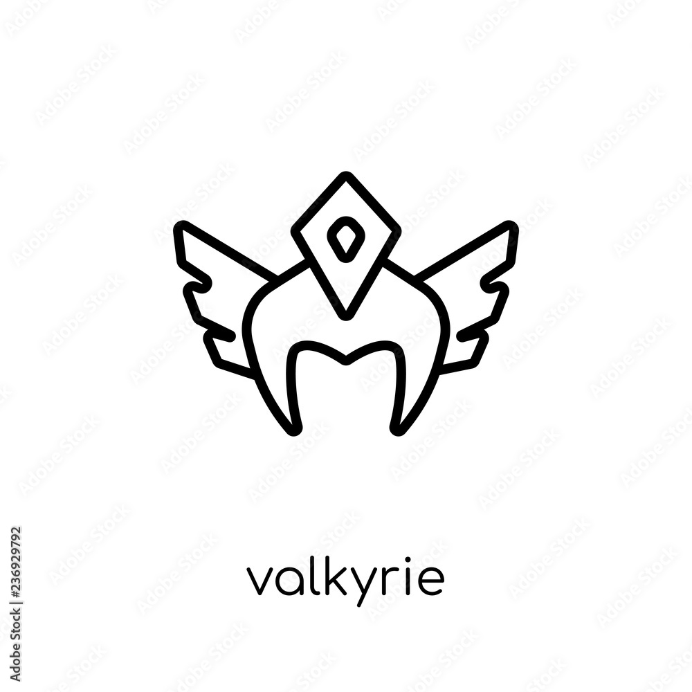 Valkyrie icon. Trendy modern flat linear vector Valkyrie icon on white ...