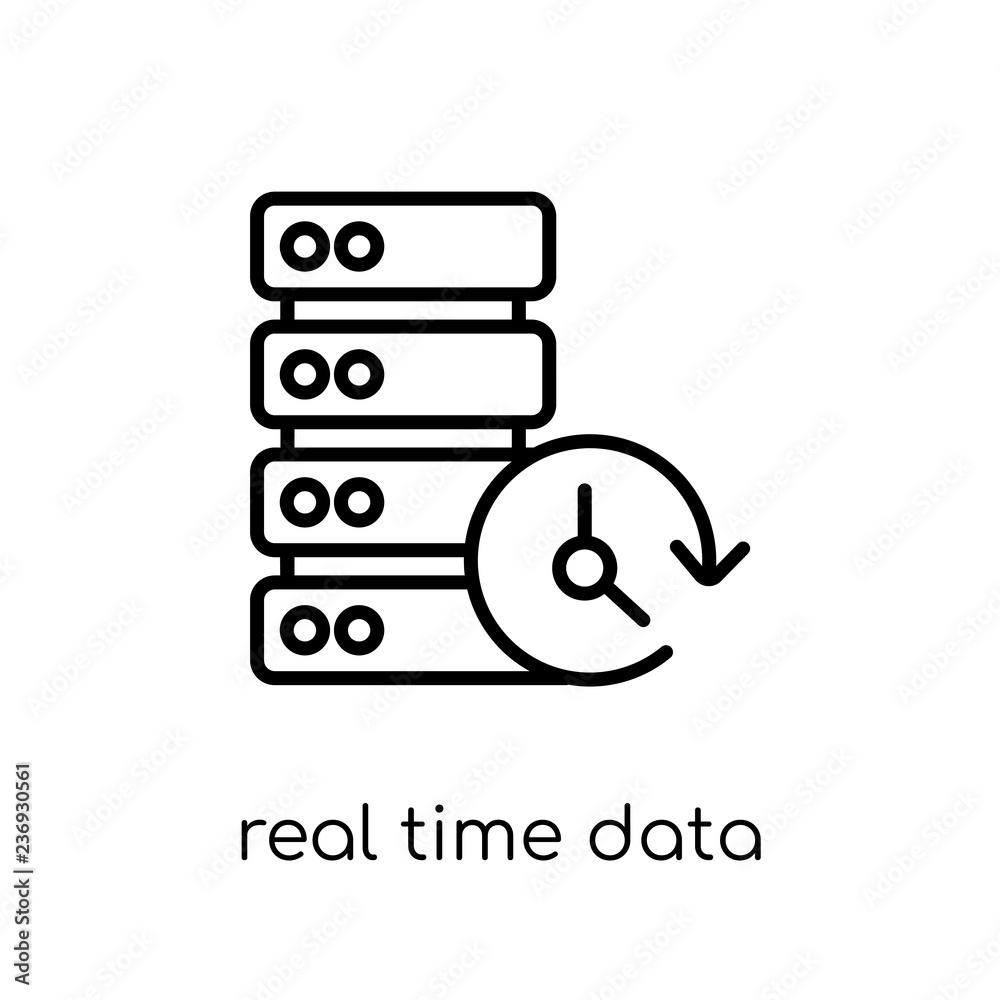 real time data icon. Trendy modern flat linear vector real time data ... real time data icon. Trendy modern flat linear vector real time data ...